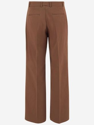 Ql2 Quelledue Womens Stretch Cotton Pants Brown Trousers