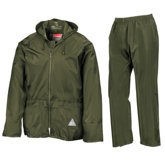 Result Herren Regenanzug bestehend aus Regenjacke und Regenhose, wasserdicht XXL,Olive