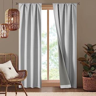 Dearfoams Verdunkelungsvorhang, energieeffizient, 2 St&uuml;ck, 94 x 213,4 cm, silberfarben