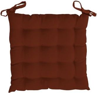 Soleil d'Ocre Stuhlkissen, gepolstert, Baumwolle, 40 x 40 x 5 cm, Panama, Ziegelrot