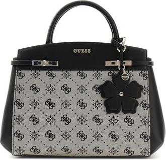 Guess sac &agrave; main sac &agrave; &eacute;paule bandouli&egrave;re Melinda Logo Tri Compartment Satchel Black Logo noir