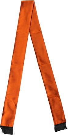 Dolce & Gabbana Mens Orange Silk Fringes Neck Wrap Foulard Scarf