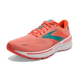Brooks Damen Adrenaline Gts 22 Laufschuh, Orange Coral Latigo Bay White, 40.5 EU Schmal