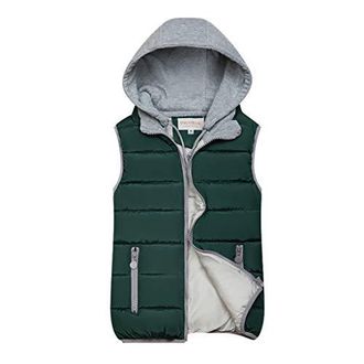 Generic Veste dhiver matelass&eacute;e pour femme - Gilet sans manches pour femme - Veste polaire dext&eacute;rieur long cardigan avec poches - Veste dhiver en flanelle ave