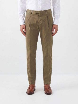 Pantaloni Torino Pantalon chino slim fit &agrave; pinces en coton stretch