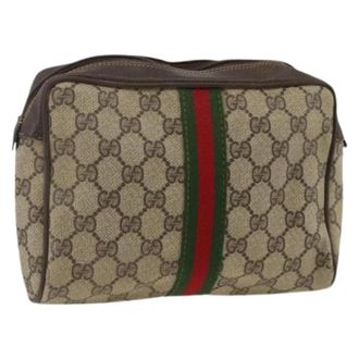 Gucci Pochette en Cuir PVC et Toile GG Vintage Pre-owned - Femme - Pre-owned - Multicolore - Taille: ONE Size