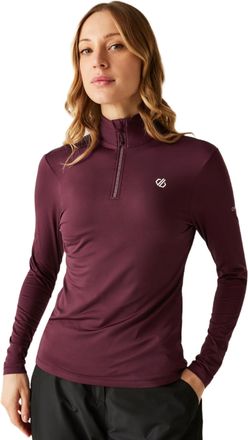 Dare 2B Dare2b Damen Skipullover Midlayer Funktionsshirt Outdoorshirt Lowline II Stretch, Farbe:Rot, Artikel:-909 Wine, Gr&ouml;&szlig;e:36