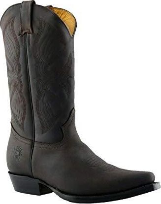 Grinders Bottes en Cuir Louisiane pour Hommes Marron Bottes de Danse Cowboy à Talons Cubains 40