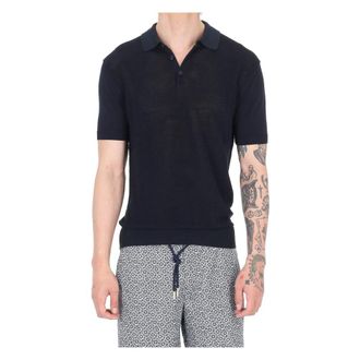 Orlebar Brown Burnham Tie Stitch Polo - - Tops - Herren - Blau - XL