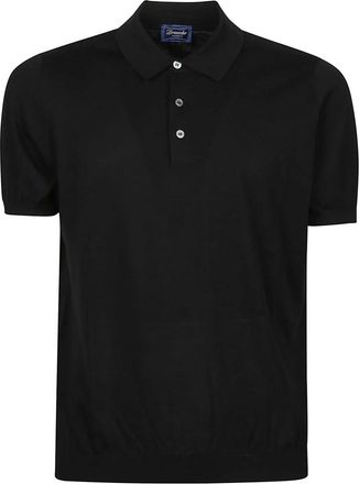 Drumohr Homme, Tops, Noir, Taille: L Polo Chemises