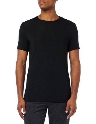 Calvin Klein Herren T-Shirt Kurzarm Crew Neck Rundhalsausschnitt, Schwarz (Black), M