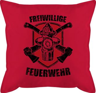 Shirtracer Kissen 50x50 - Freiwillige Feuerwehr - 50 x 50 cm - Rot - Herren Geschenke f&uuml;r feuerwehrm&auml;nner feuerwehrgeschenkartikel feuerwehrkissen feuerwehrmann 