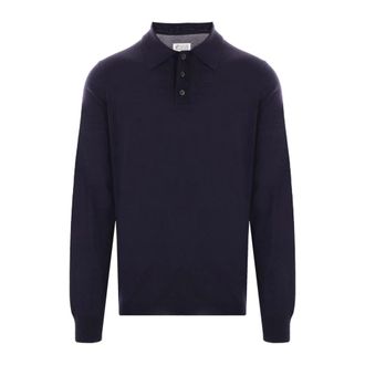 Maison Margiela Langarm Strick-Polohemd - - Tops - Damen - Blau - M