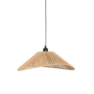 Atmosphera Atmosphera - Suspension Luminaire Myha Beige - Ampoule Non Incluse E27 40W - Papier Tress&eacute;, Hauteur R&eacute;glable - Pour Salon, Chambre, Cuisine, Bureau
