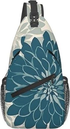 Generic Sac &agrave; bandouli&egrave;re turquoise Dahlias Sac &agrave; dos de voyage pour homme Sac &agrave; dos de randonn&eacute;e