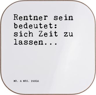 Mr. & Mrs. Panda gl&auml;seruntersetzer Rentner Sein bedeutet: Sich... - Geschenk, bieruntersetzer, Untersetzer f&uuml;r Gl&auml;ser, Tischuntersetzer, Spr&uuml;che, Rentnerin, Pensionier