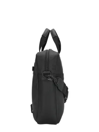 HUGO BOSS Recycled Polyurethane Laptop Shoulder Bag - Black