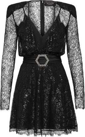 Philipp Plein Femme, Robes, Noir, Taille: 36 FR Robe Courte
