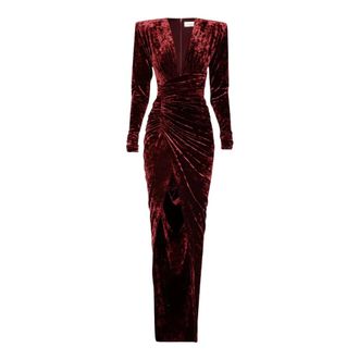 Alexandre Vauthier Velourskleid mit Drapierung - - Dresses - Damen - Braun - S