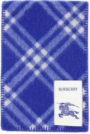 Burberry unisex, Accessoires, Bleu, Taille: ONE Size MU Tri Bar Check Wool Scarf