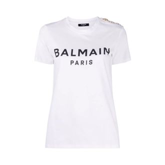 Balmain Logo T-shirt - - Tops - Damen - Wei&szlig; - M