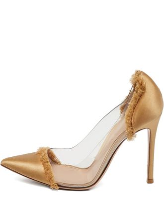 Gianvito Rossi escarpins satinés à franges 110 mm (2024) - Jaune