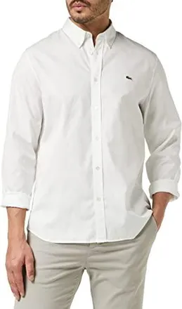 Lacoste Chemise Regular Fit Homme, Blanc, XL-XXL