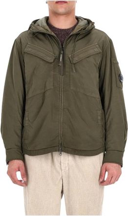 C.P. Company C.p. Company, Homme, Vestes, Vert, Taille: S Chrome-R Hooded Bomber Jacket