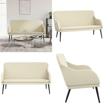 vidaXL Sitzbank Creme 110x76x80 cm Kunstleder - Kunstleder - Wohnzimmer
