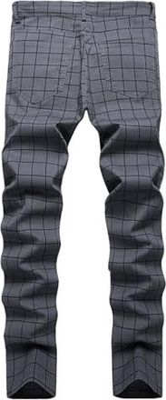 Generic Jean d&eacute;contract&eacute; ray&eacute; pour homme Printemps &eacute;t&eacute; Pantalon tendance &agrave; jambe droite Maison pelucheuse, gris fonc&eacute;, 3XL