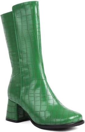 Generic Bottines courtes &agrave; motif &eacute;cossais pour femme avec fermeture &eacute;clair et bout rond, Vert, 39.5 EU