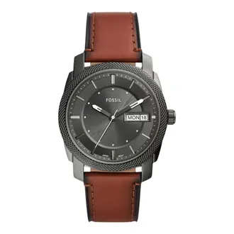 Fossil Homme, Accessoires, Gris, Taille: ONE Size Machine Trois Aiguilles Date