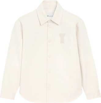 Ami Overshirt With Knitted Ami De Coeur