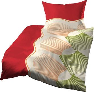 Gerald Wittmann Bettwäsche 140x200 cm + 70x90 cm, Baumwolle, Moderne Rot Beige Orange