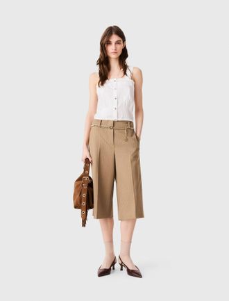 Maje Bermuda Tailleur &Agrave; Plis - Beige - Maje