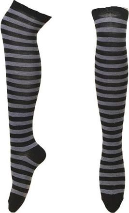 Generico Chaussettes hautes au genou ray&eacute; style sportif pour femme (2 paires), Sock 8, Taille Unique