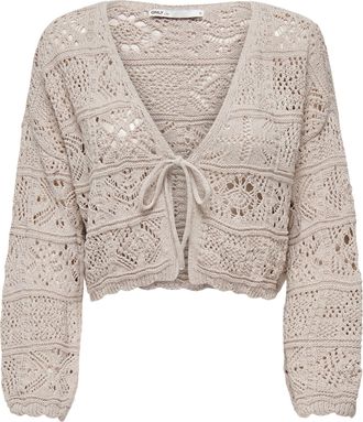 Only Damen Onlbeach Life 7/8 O-n Cardigan KNT Noos Strickjacke, Pumice Stone, S EU