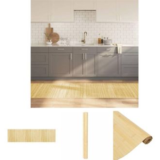 vidaXL The Living Store Teppich Rechteckig Hell Natur 80x300 cm Bambus - Teppiche