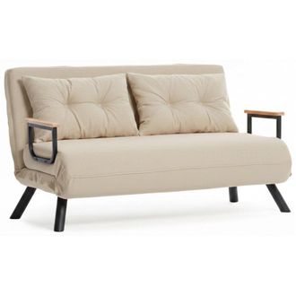 Dmora 2-Sitzer SchlafsofaCalvin, Verwandelbares Sofa, Lineare Stoffstruktur, Schlafsessel mit Stauraum, 133x78 h78 cm, Aschgrau - Dmora