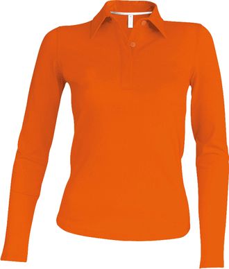 Kariban Ladies Piqu&eacute; Langarm Poloshirt K244, Gr&ouml;&szlig;e:M;Farbe:Orange