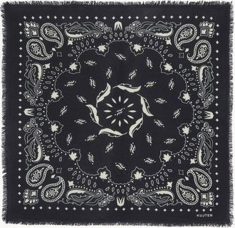 Kujten Bandana cachemire tricotage jersey imprim&eacute; - Grand Bandana Hachiko Feather