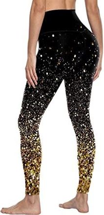 Generic Leggings pour femme - Pantalon de sport pour entraînement de course à pied, fitness, yoga, yoga, doré, XXL