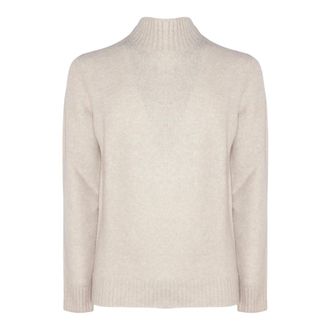 KANGRA Pull &agrave; col montant en laine vierge et cachemire - Homme - Pulls - Beige - Taille: L