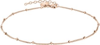 Liebeskind Liebeskind Berlin filigranes Anklet mit Logoanhänger aus Edelstahl IP Roségold LJ-0590-A-27