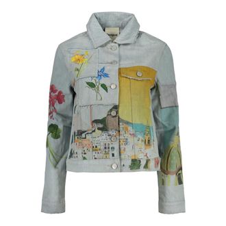 Desigual Femme, Vestes, Multicolore, Taille: 42 FR Veste en jean &agrave; motifs Indi