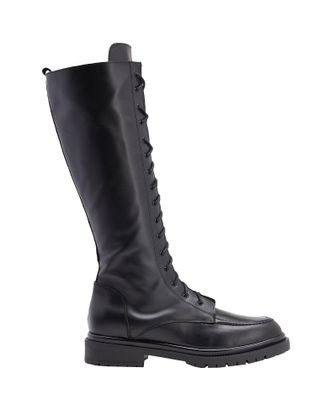 8 by YOOX LEATHER LACE UP TALL BOOTS