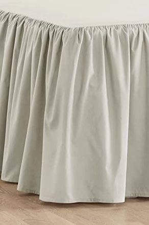 Jotex Zack Volant Betthusse - 100% hochwertige Bio-Baumwolle Bettrock, H&ouml;he 60 cm - Beige, 180 x 200 cm