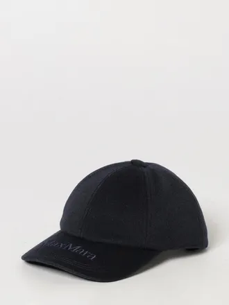 Max Mara Casquette de baseball en cachemire avec logo brod&eacute; ton sur ton et visi&egrave;re rigide