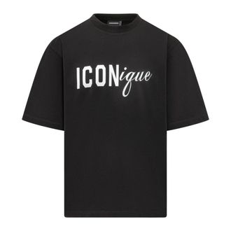 Dsquared2 Iconique Loose Fit Tee - - Tops - Herren - Schwarzk - S