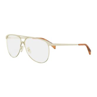 Celine Semi-gl&auml;nzende Pilotenbrille aus Metall - - Accessories - Damen - Gelb - 59 MM